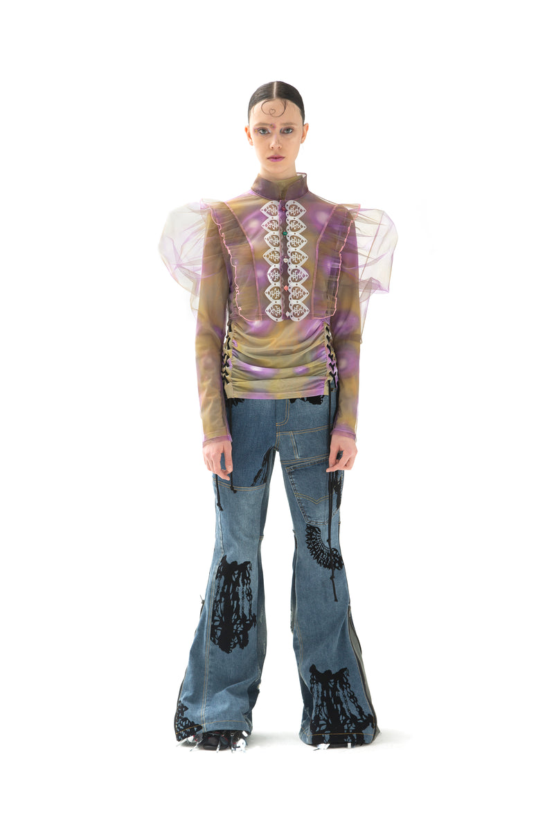 UPCYCLED FLARE JEANS – YUEQI QI