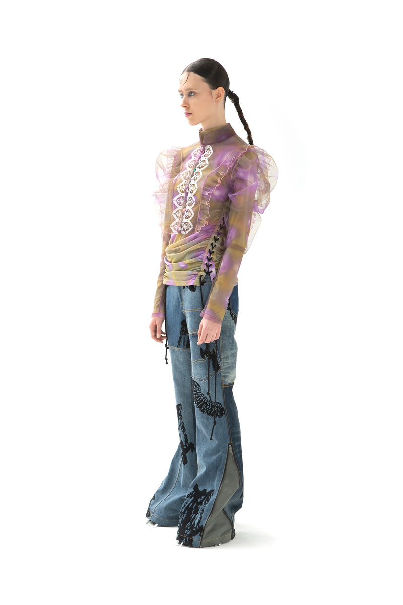 UPCYCLED FLARE JEANS – YUEQI QI